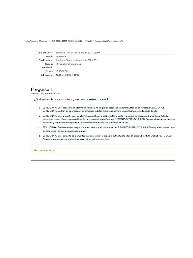 Actividad virtual (Autoevaluación N°1)_ 20NS | PDF