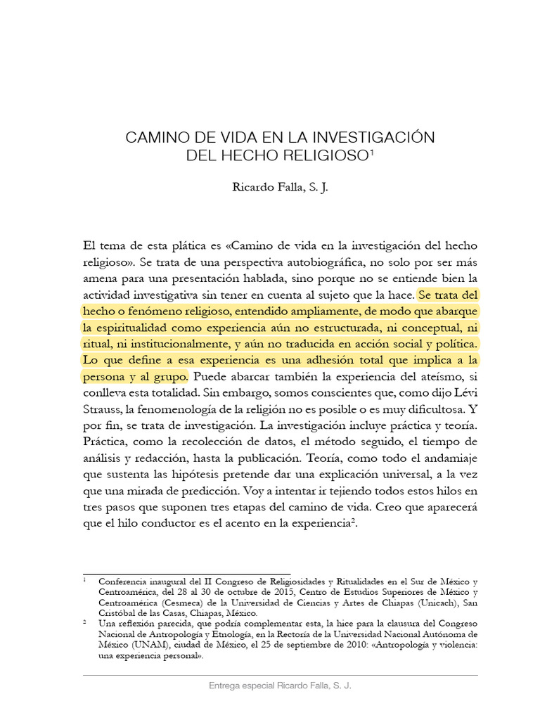 Ricardo Falla. El Hecho Religioso | PDF | Guatemala | Fe