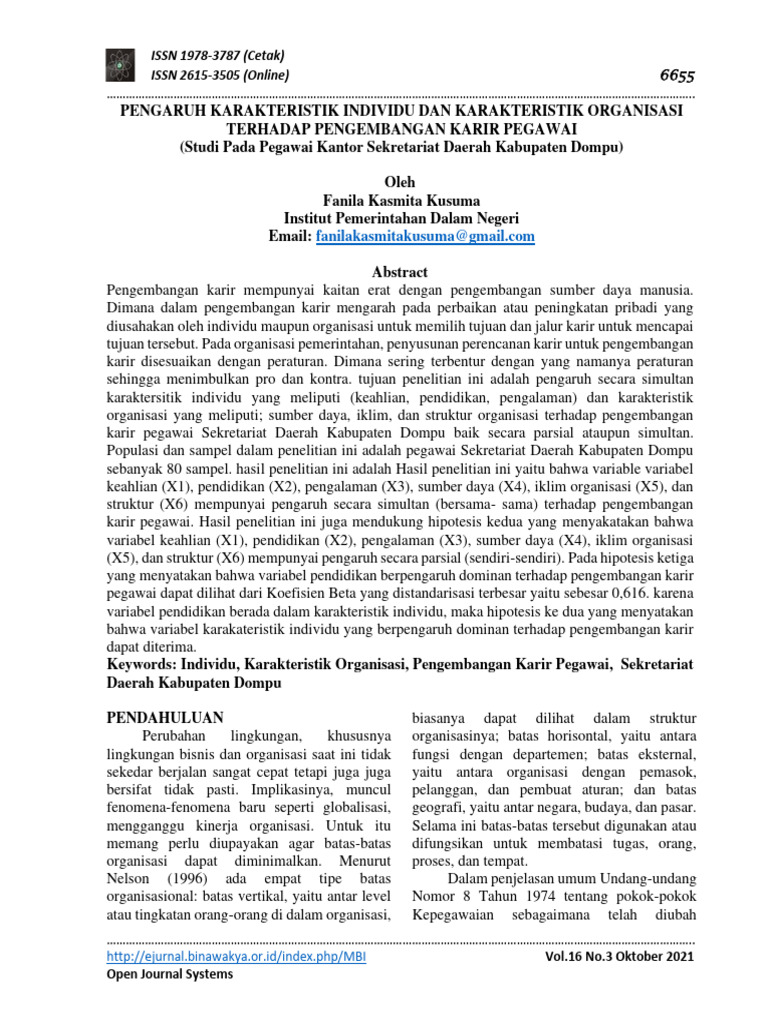 Jurnal Pengaruh Karakteristik | PDF
