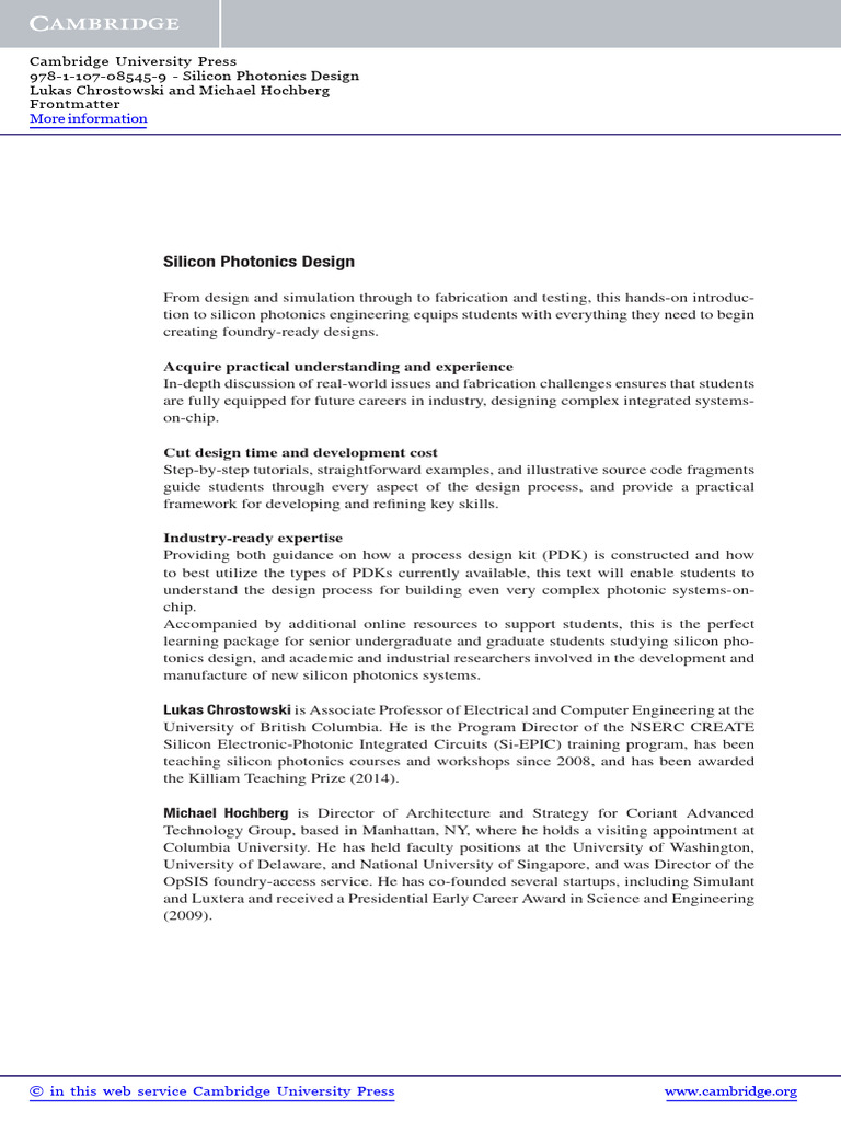 Silicon Photonics Design: More Information | PDF | Photonics | Waveguide