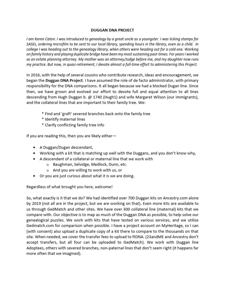 Duggan DNA Project - An Introduction | PDF