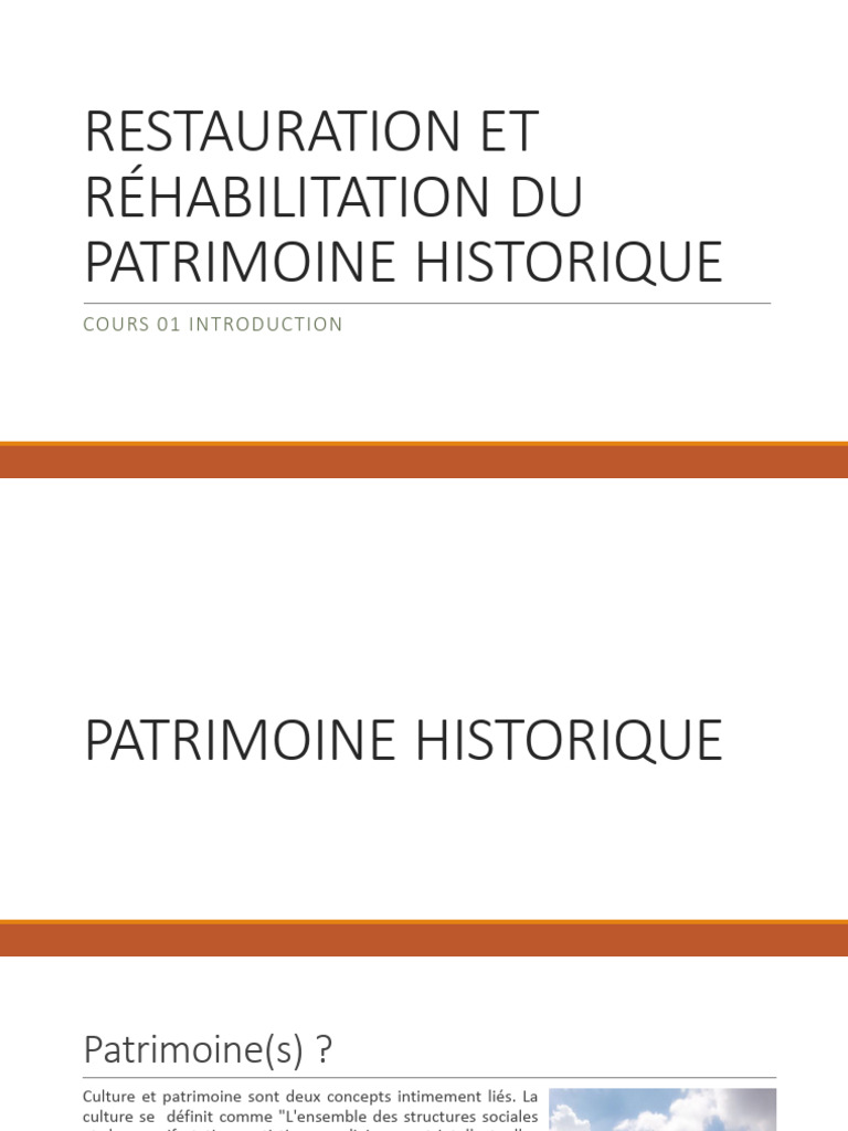 Restauration Architecturale | PDF