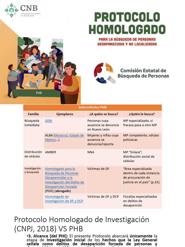 Protocolo Homologado de Busqueda de Personas (PHB) 18 Ago | PDF | El ...