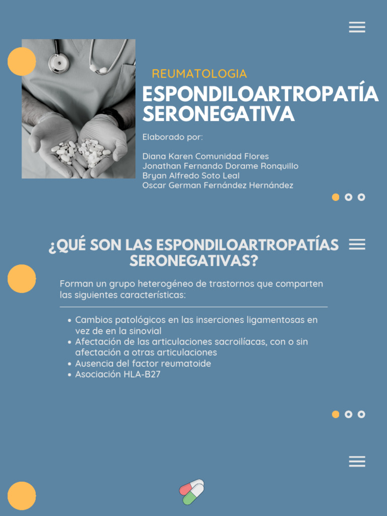 Espondiloartropatías Seronegativas - 493 | PDF
