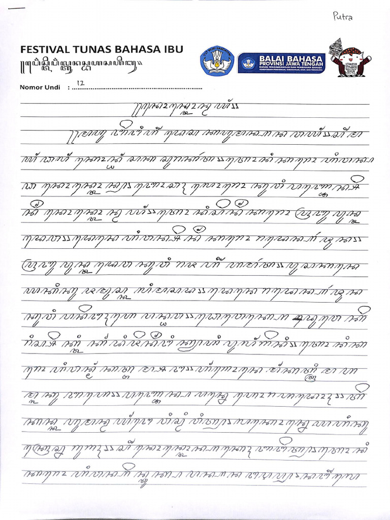Contoh penulisan aksara jawa | PDF