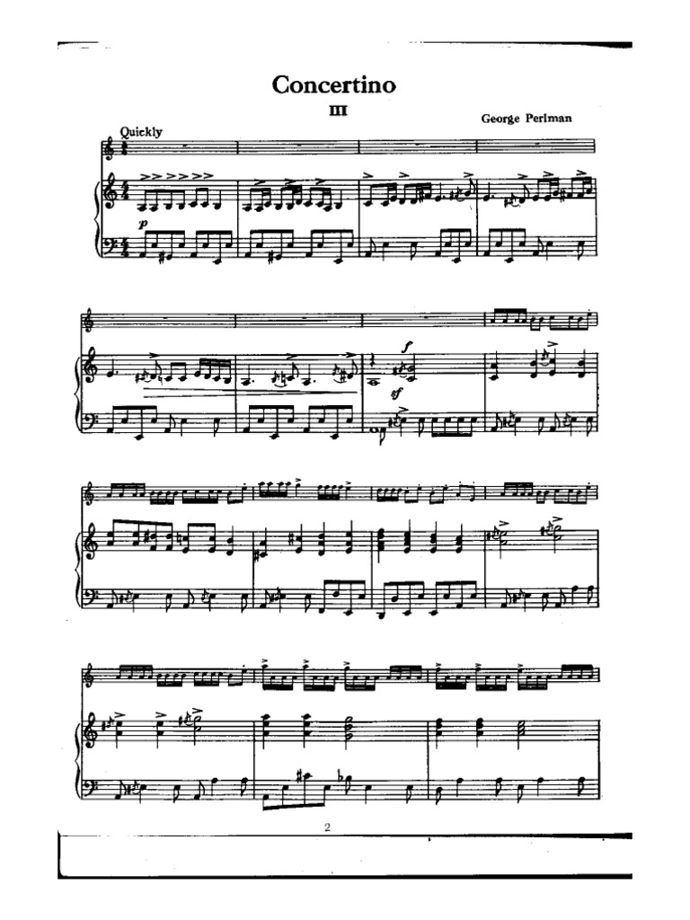 Perlman Concertino Piano Accompaniment | PDF Perlman Concertino Piano Accompaniment | PDF
