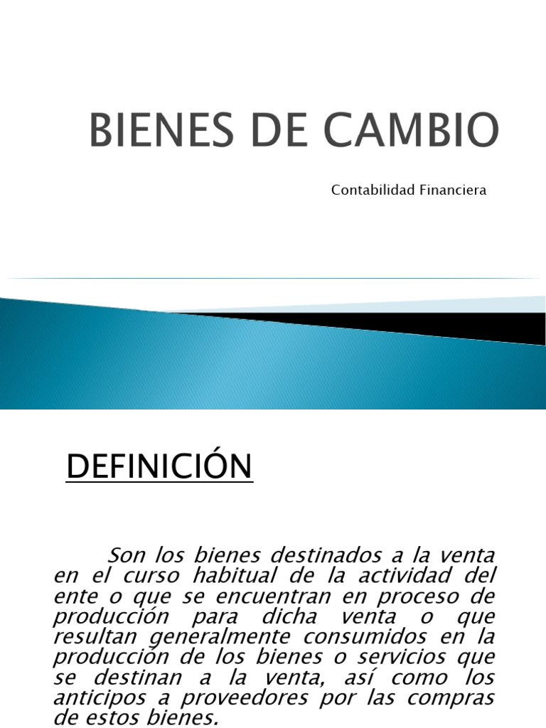 Bienes de Cambio | PDF | Costo | Bienes