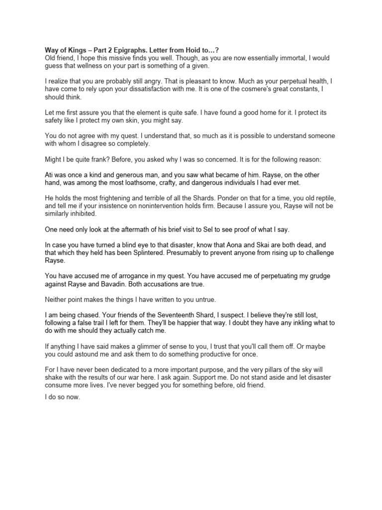 Letters from Hoid in the Cosmere | PDF | Philosophy | Religion ...