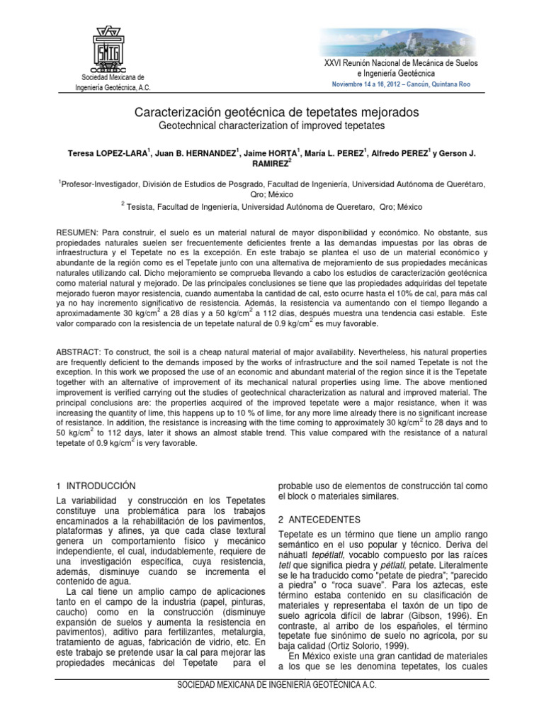 Caracterización del Tepetate Mejorado | PDF | Arcilla | México