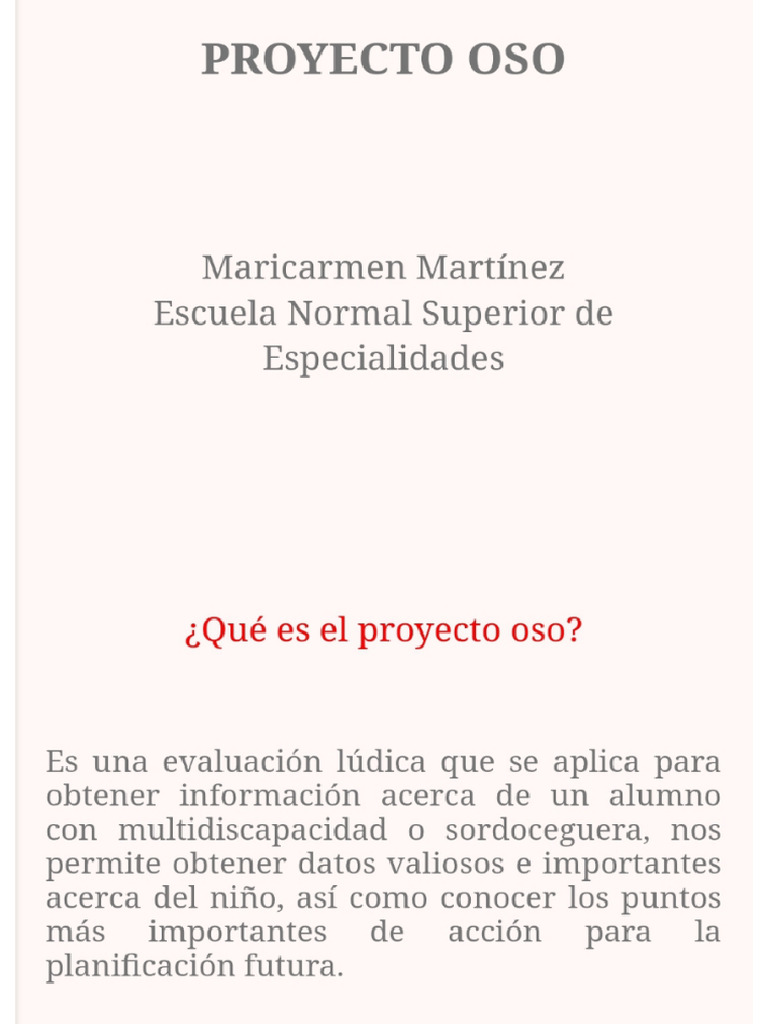 Proyecto OSO | PDF