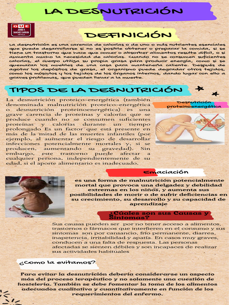 La Desnutrición Original Pdf Desnutrición Alimentos