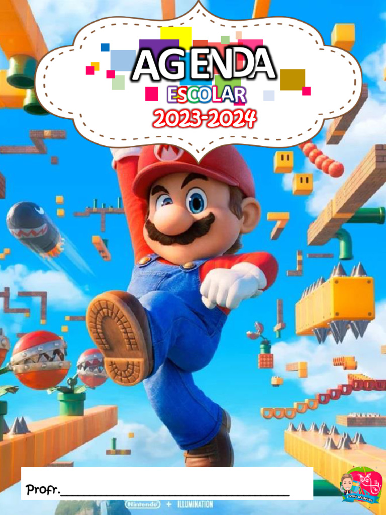 Agenda Escolar Mario Bros 2023-2024 | PDF