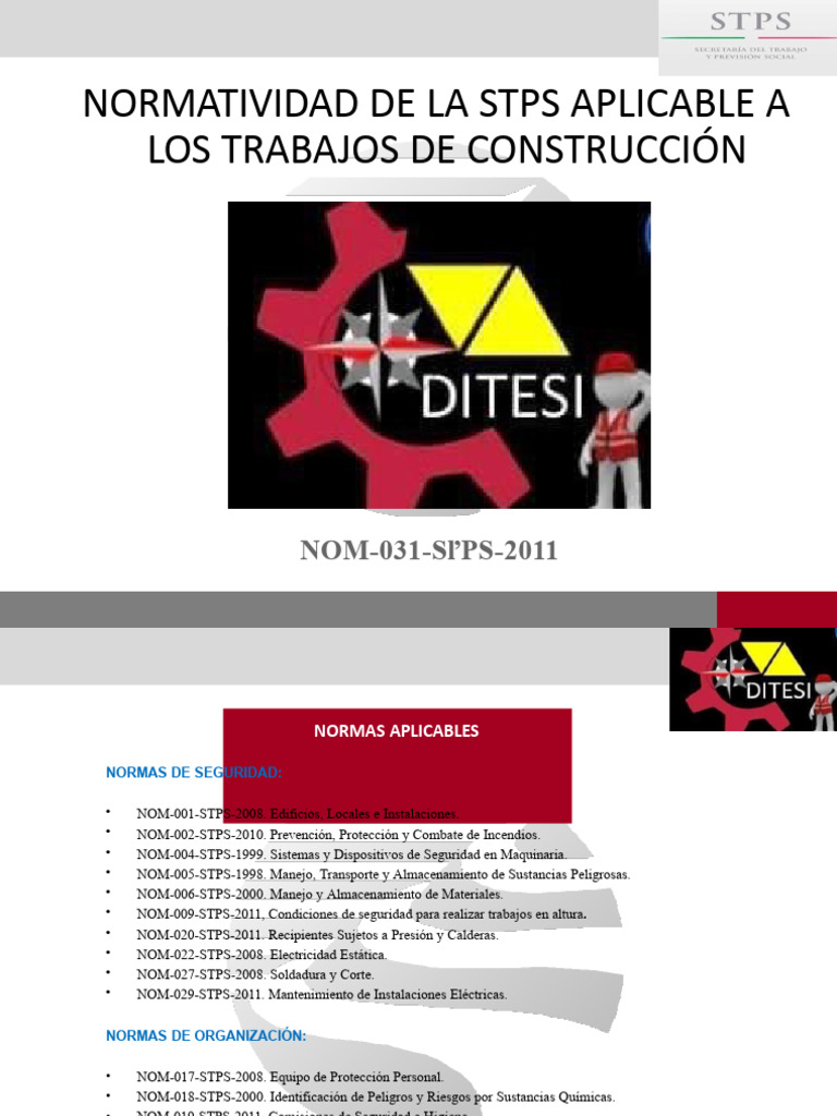 Normativa STPS para Construcción 2011 | PDF | Riesgo | Soldadura
