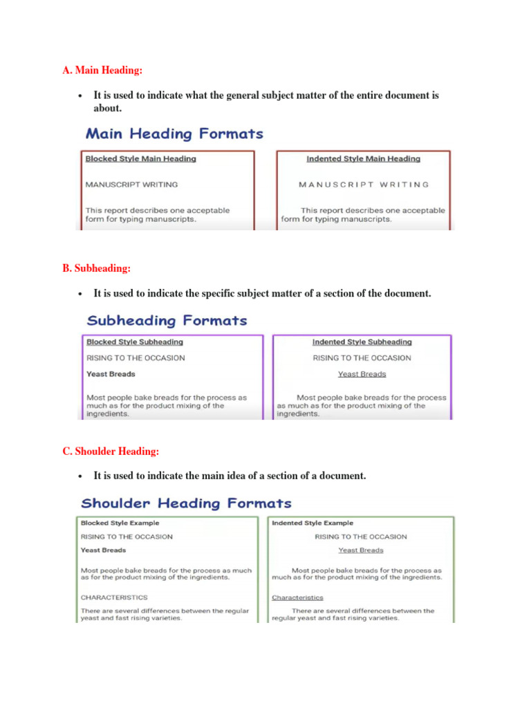 Headings Notes | PDF