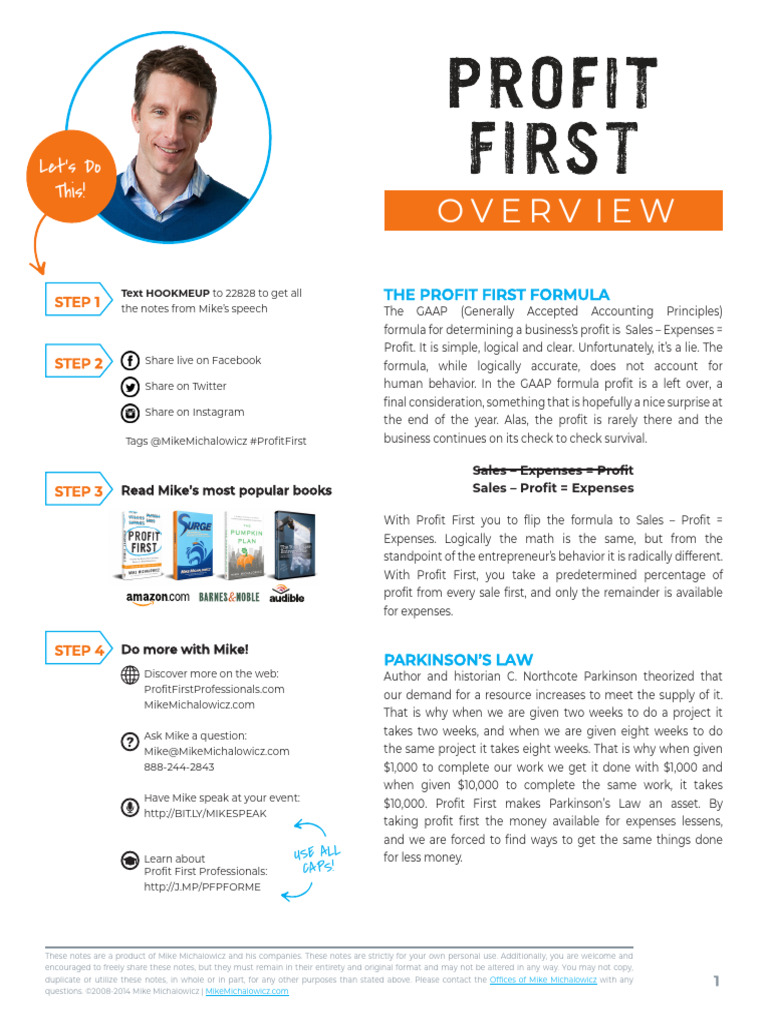 Profit First Method Overview and Steps | PDF | Banks | Taxes