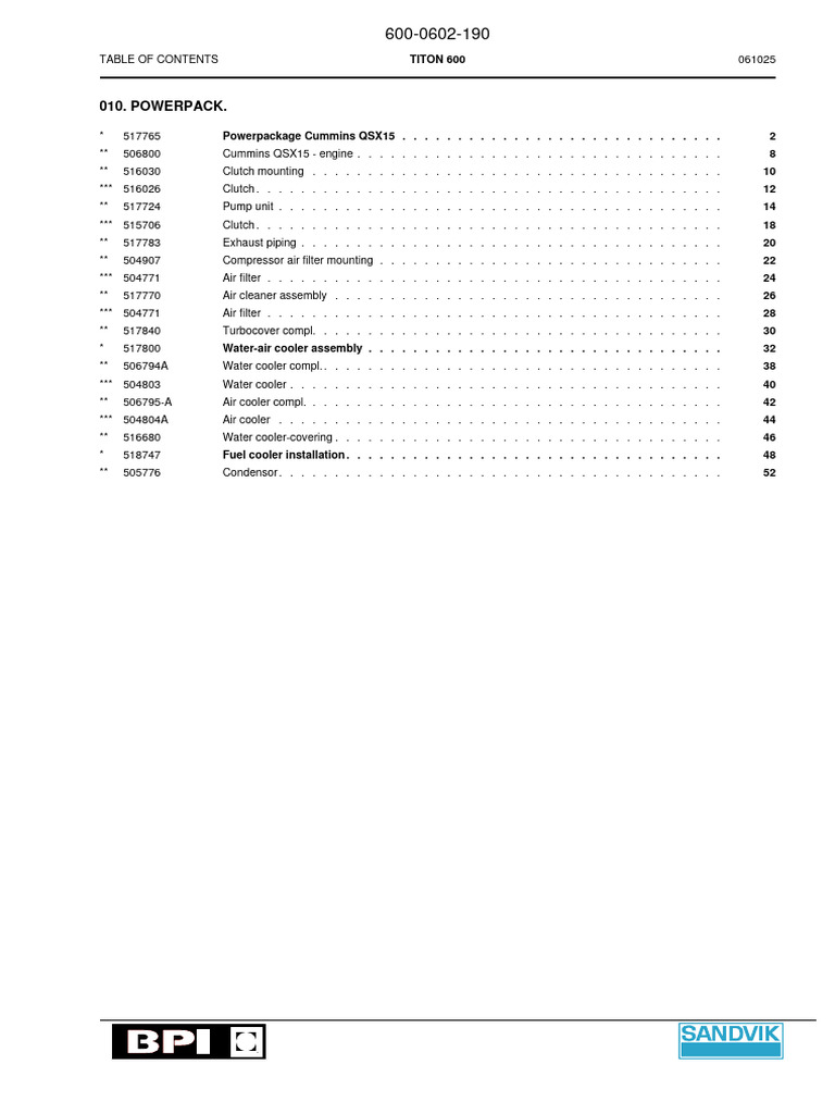 Cummins QSX15 Powerpack Parts List | PDF | Technology & Engineering