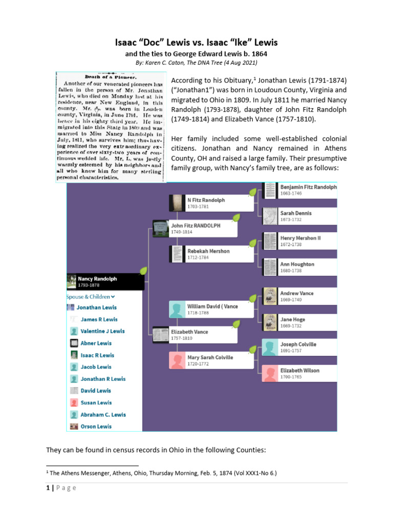 Isaac Lewis - Distinguishing The Various Isaacs From The Athens Co., OH ...