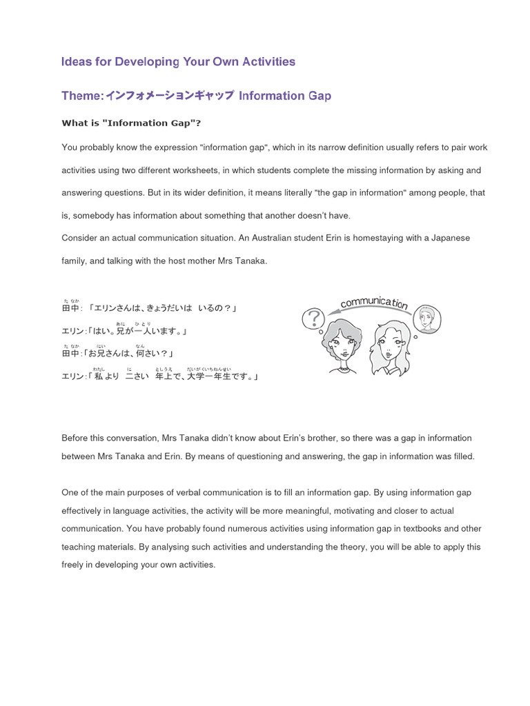 Understanding Information Gap in Language Learning | PDF | Information ...