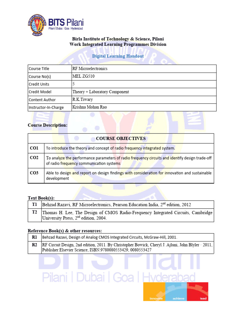 Mel Zg510 Course Handout | PDF | Amplifier | Mosfet Mel Zg510 Course Handout | PDF | Amplifier | Mosfet