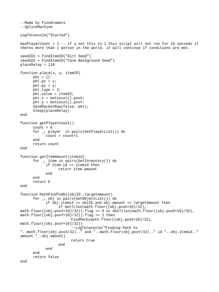 AutoSplice Lua | PDF