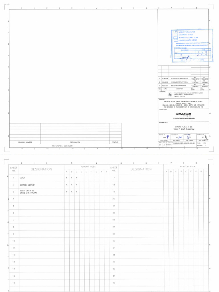 500-ELE-SLD-001 500KV CIRATA SS SINGLE LINE DIAGRAM Rev. C - NEN | PDF