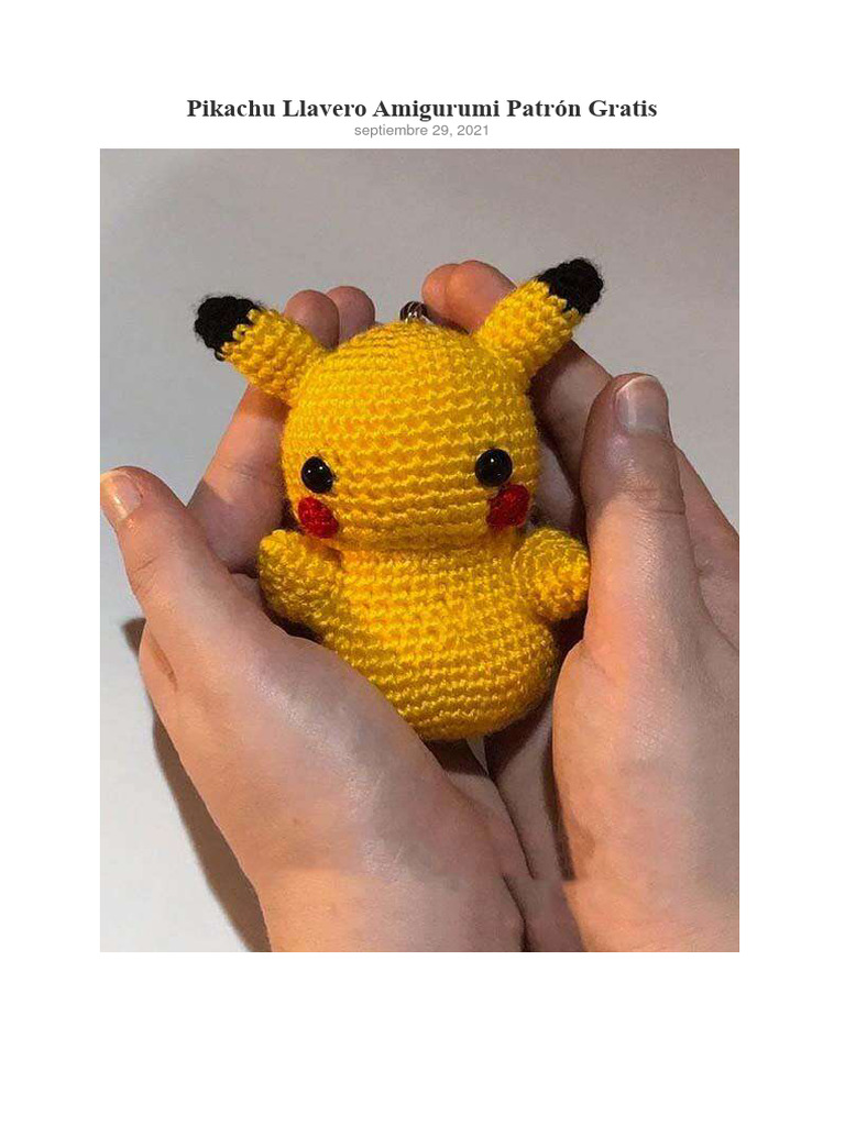 Pikachu Llavero Amigurumi Patron Gratis | PDF