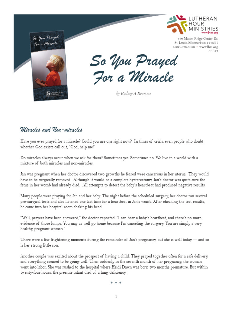Lutheranism 6 Miricle Lutheran Prayers | PDF