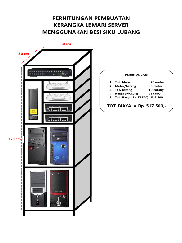 Contoh Perhitungan Pembuatan Lemari Besi Server | PDF