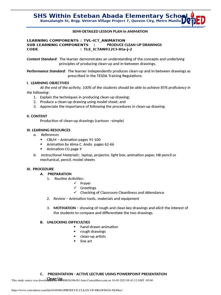 Produce Clean Up Drawings DLP | PDF | Drawing | Learning