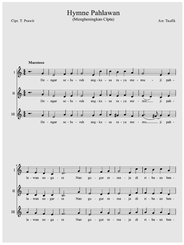 Partitur Lagu Himne Guru | PDF