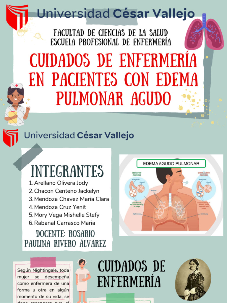 Cuidados de Enfermería en Pacientes Con Edema Pulmonar Agudo | PDF