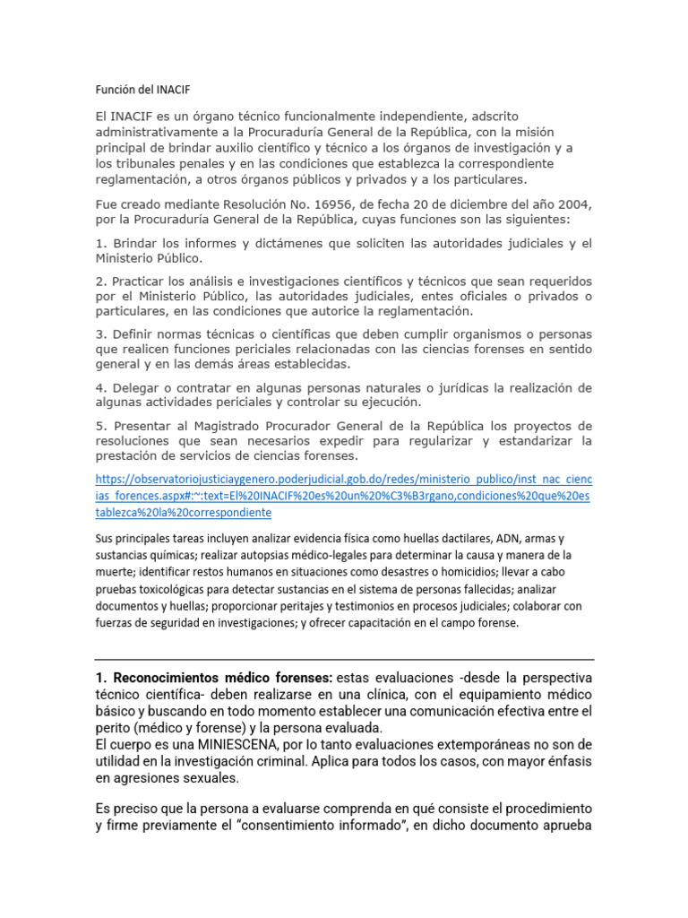 Funciones del INACIF en Ciencias Forenses | PDF | Ciencias sociales