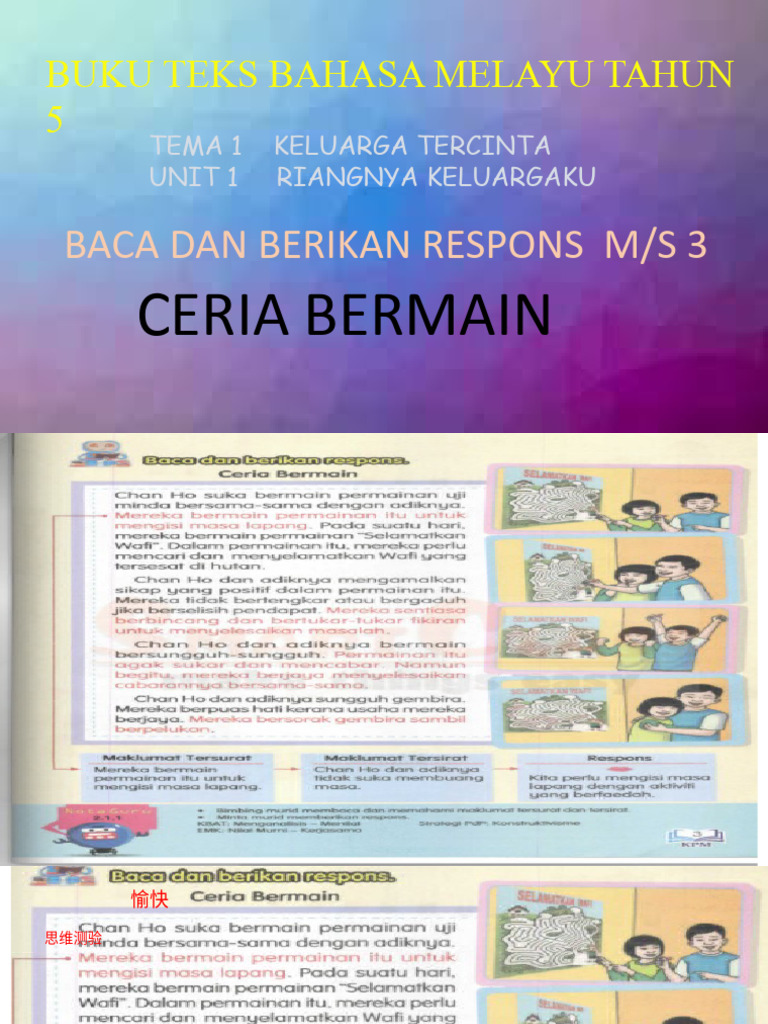 Tahun 5 Unit 1 Ceria Bermain | PDF