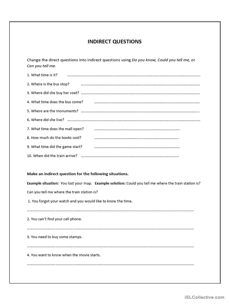 Indirect Questions | PDF