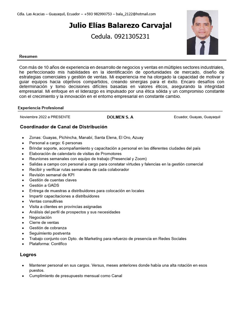 Julio Balarezo CV | PDF