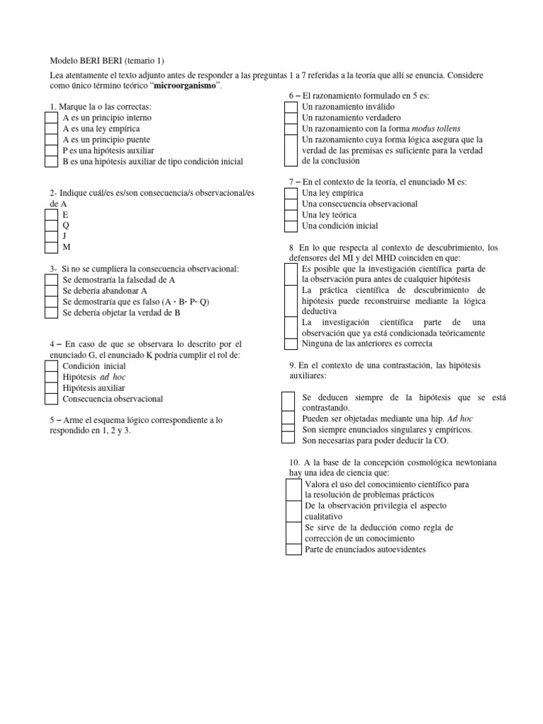Teoría y Experimentos sobre Beri Beri | PDF