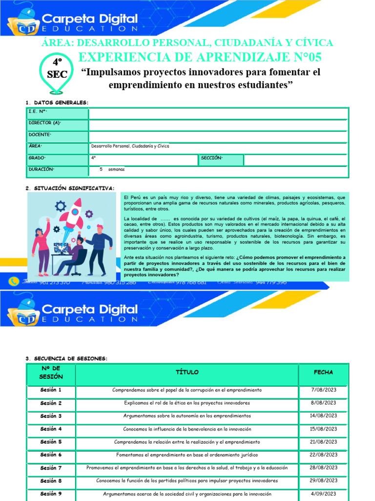 4º Experiencia de Aprendizaje - Exp5.dpcc | PDF