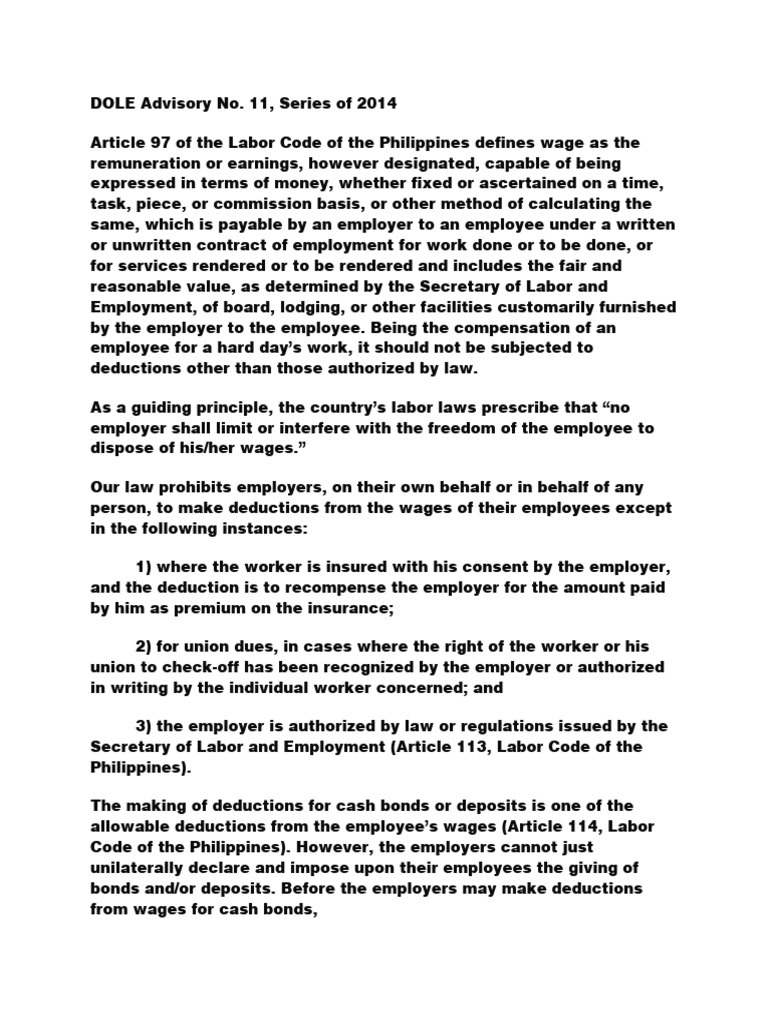 DOLE Advisory No | PDF