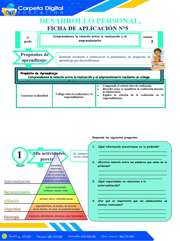 4° Ficha de Aplicación-Sesión5-Sem.3-Exp.5-Dpcc | PDF