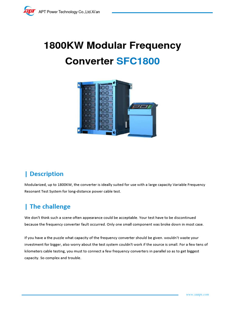 1800KW Modular Frequency Converter SFC1800 | PDF | Frequency | Electricity