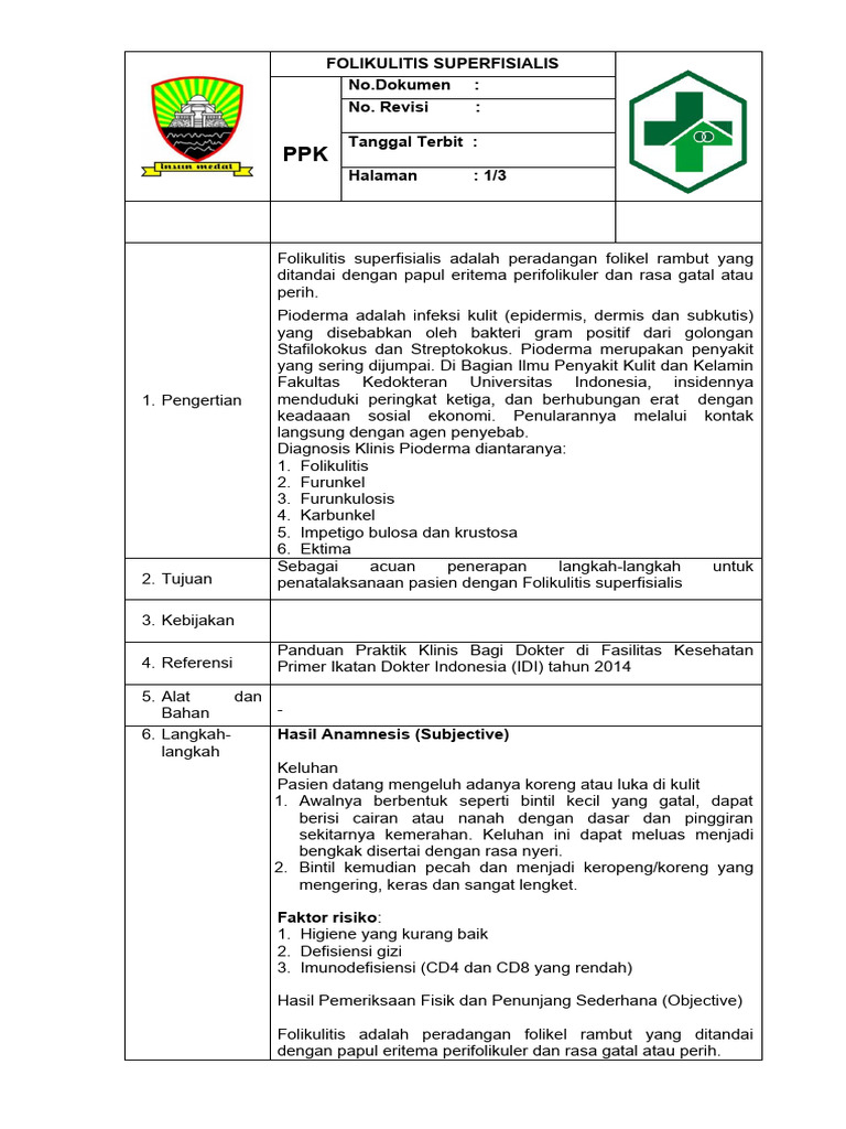 Folikulitis Superfisialis | PDF