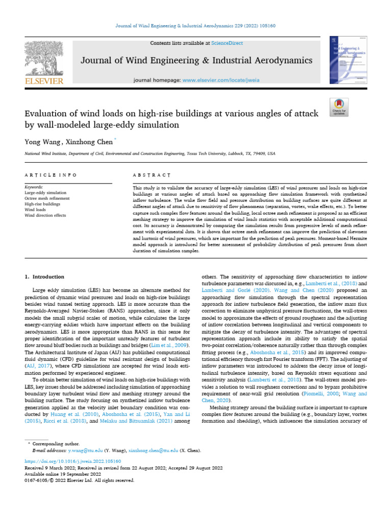 Journal of Wind Engineering & Industrial Aerodynamics: Yong Wang ...