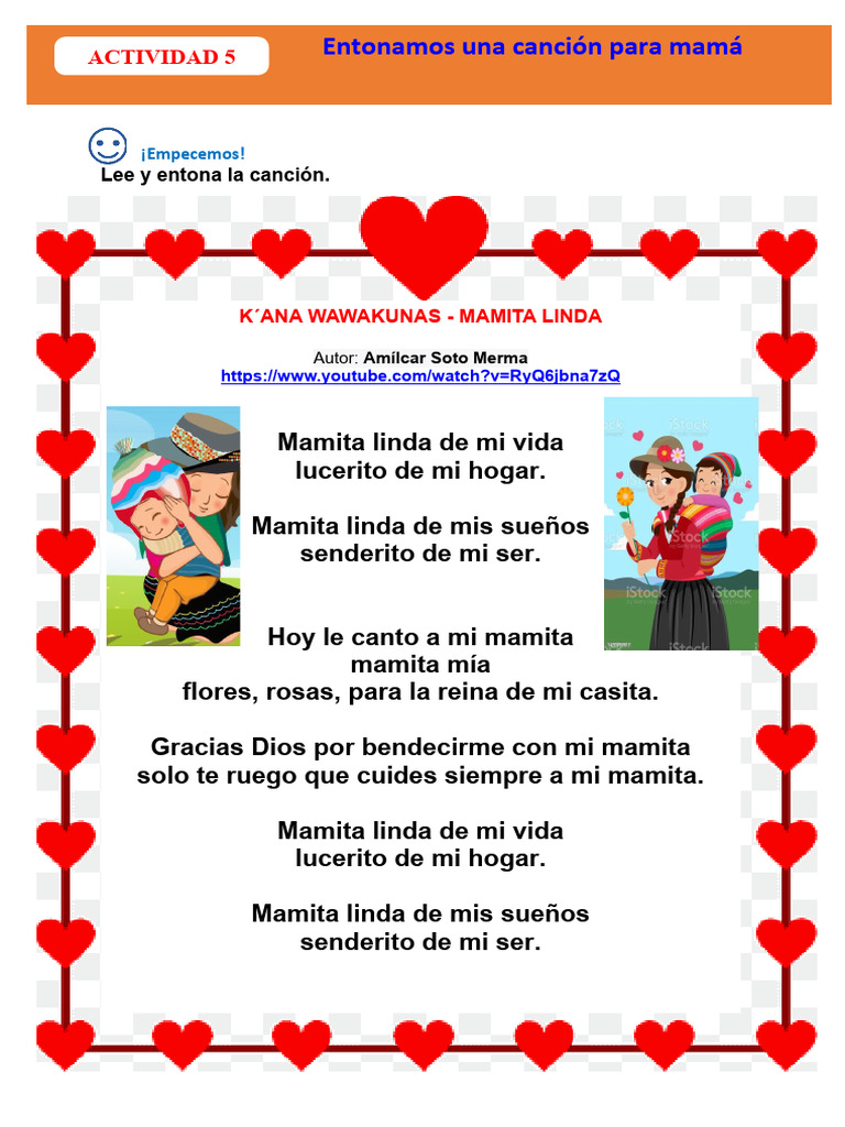 D5 A3 FICHA ARTE Entonamos Una Canción para Mamá | PDF