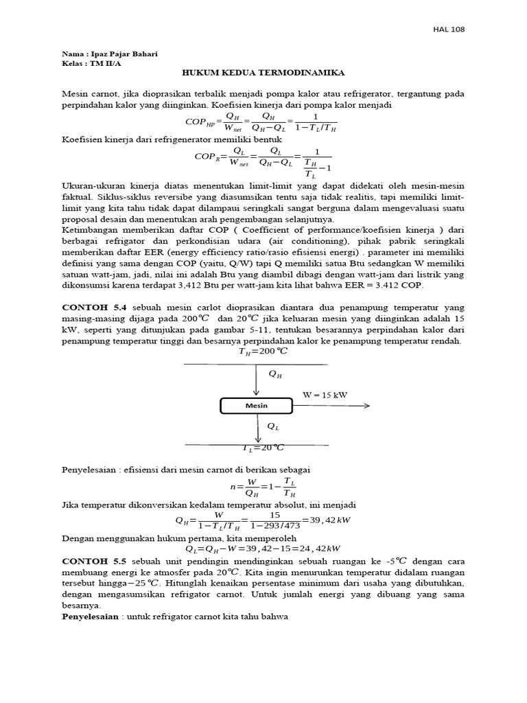 Hukum Termodinamika Kedua | PDF