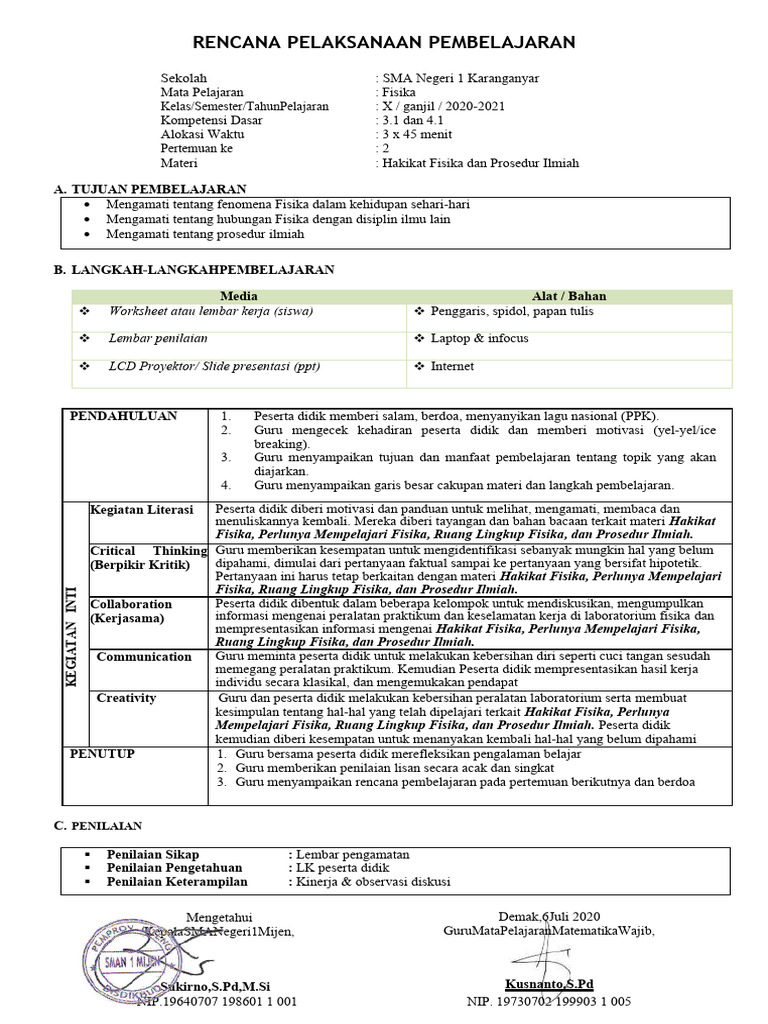 Rpp Hakikat Fisika Konservasi Air Pdf