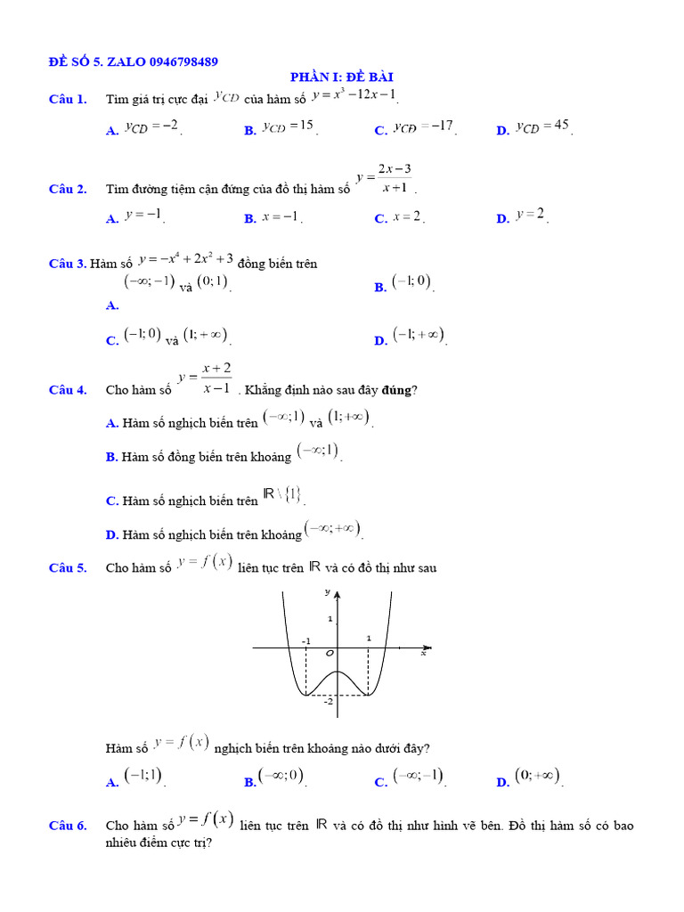 Kt-ghk1-Toan 12 (Full TN) | PDF