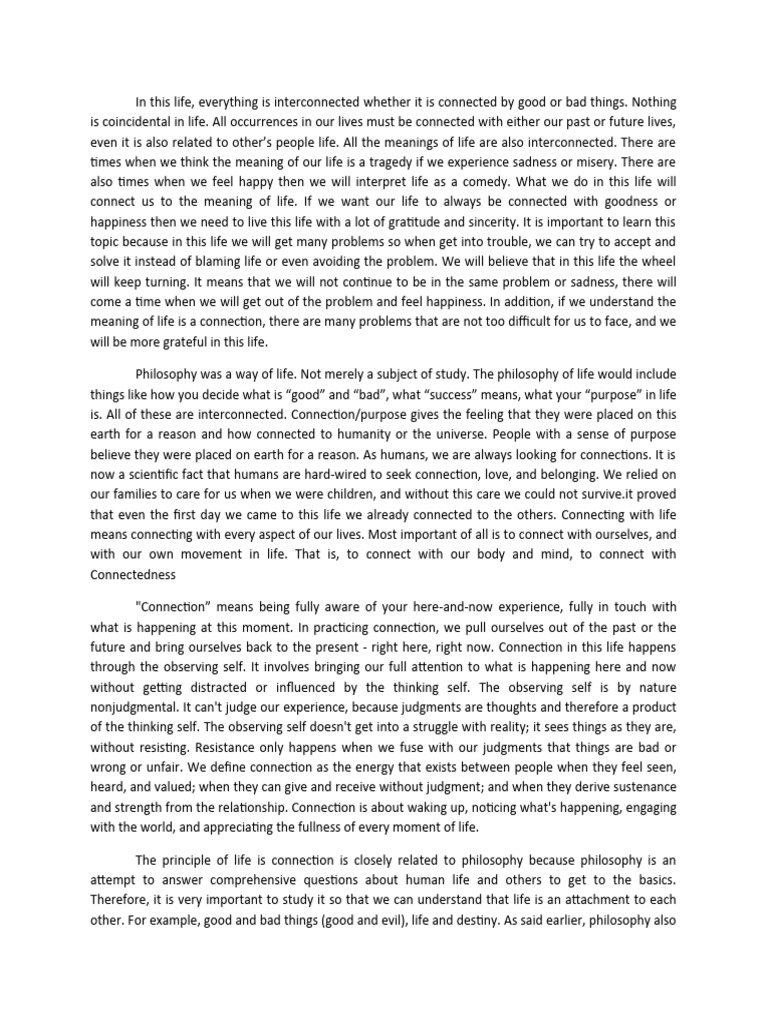 Philosophy | PDF | Meaning Of Life | Experience