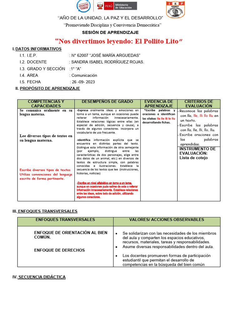 26 09 2023 Leemos El Pollito Lito Pdf