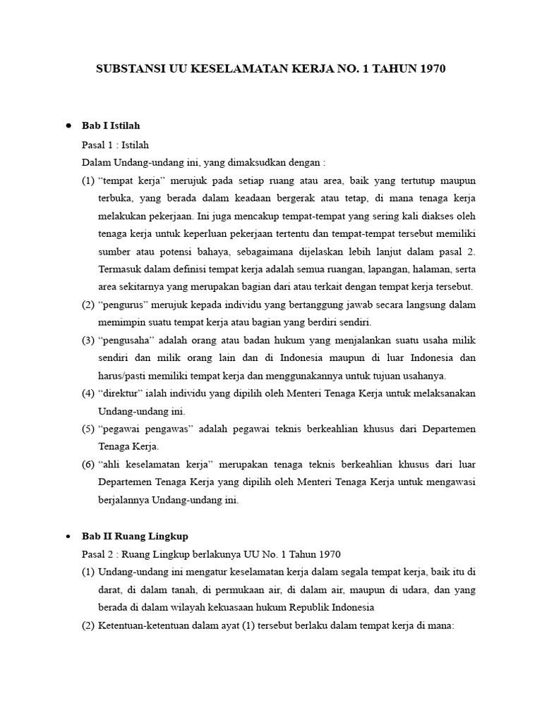Substansi Uu No 1 TH 1970 | PDF