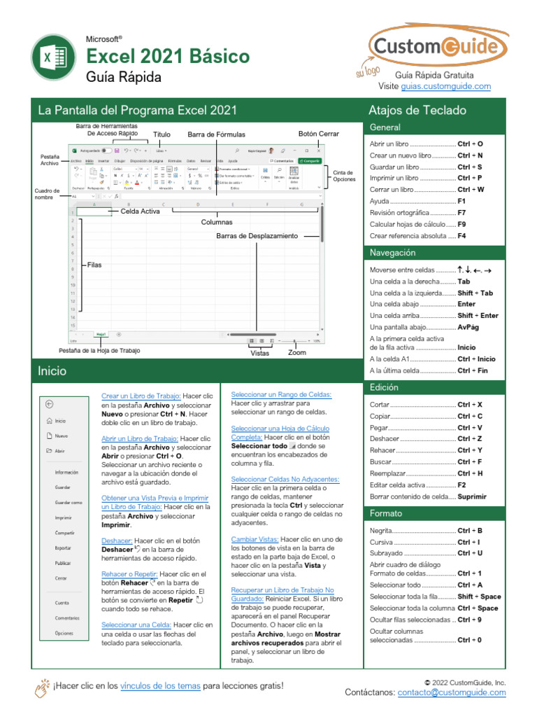 Guia Rapida EXCEL 2021 | PDF | Hoja de cálculo | Desarrollo de software